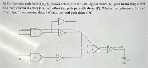 solved b for the logic path from a to out shown below find