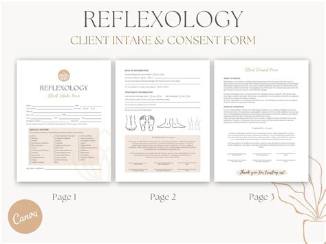 Professional Reflexology Forms Bundle Massage Policy Etsy