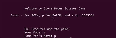 Rock Paper Scissor Game In C Geeksforgeeks