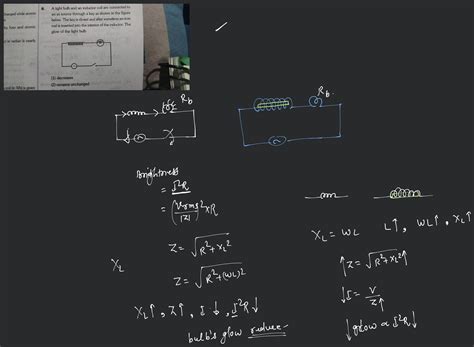 A Light Bulb And An Inductor Coil Are Connected To An Ac Source Through A