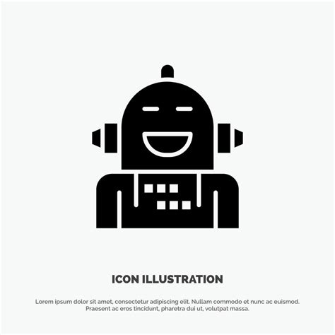 Android Artificial Emotion Emotional Feeling Solid Glyph Icon Vector Vector Art At Vecteezy