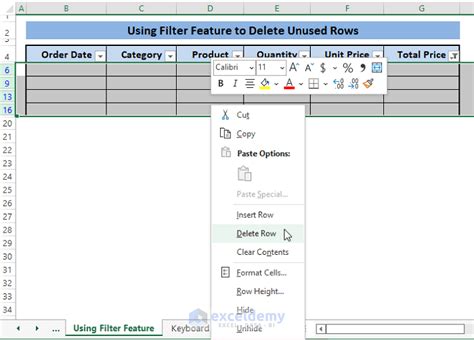 How To Delete Unused Rows In Excel Methods ExcelDemy