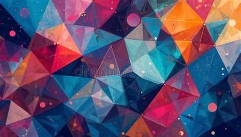 Abstract Geometric Background Colorful Triangles And Polygons Stock