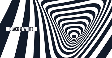 줄무늬에 의한 기하학적 배경입니다 착시가 있는 흑백 모던 패턴 브로셔 연례 보고서 잡지 포스터 프레젠테이션 전단지 또는 배너에 대한 3d 벡터 일러스트레이션 패턴에 대한