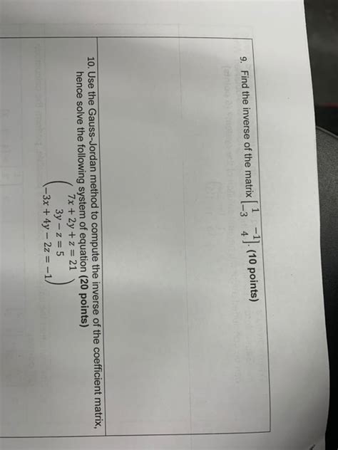 Solved When Solving A System Of Linear Equations With The Chegg
