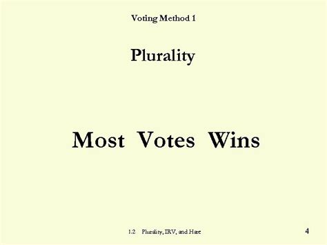 Section 1 2 Plurality Instant Runoff And Hare