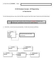 IC02a ERD Solution F2019 Pdf In Class Exercise 5 POINTS Name CIS 365 Database Concepts E