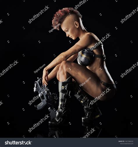Side Portrait Futuristic Sexy Sci Fi Stock Illustration Shutterstock