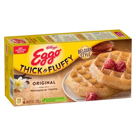 Kelloggs Eggo Frozen Waffles Thick And Fluffy Original 6 Counts 330 G