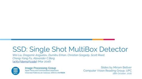 Single Shot Multibox Detector Ppt