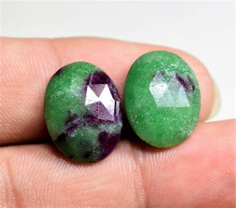 Real Ruby Red Green Faceted Gemstone Ct Ruby Zoisite Healing Etsy