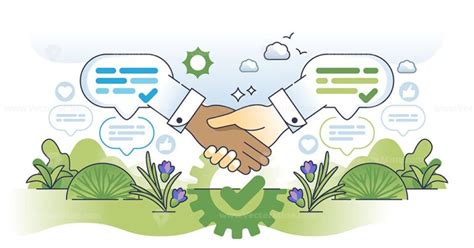 Interpersonal Skills With Effective Communication Outline Hands Concept Vectormine