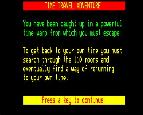 Time Travel Adventure 1982 Mobygames