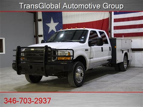 1999 F 450 Xlt 73l Diesel 4x4 Utility Bed Crew 158k Low Miles Fresh