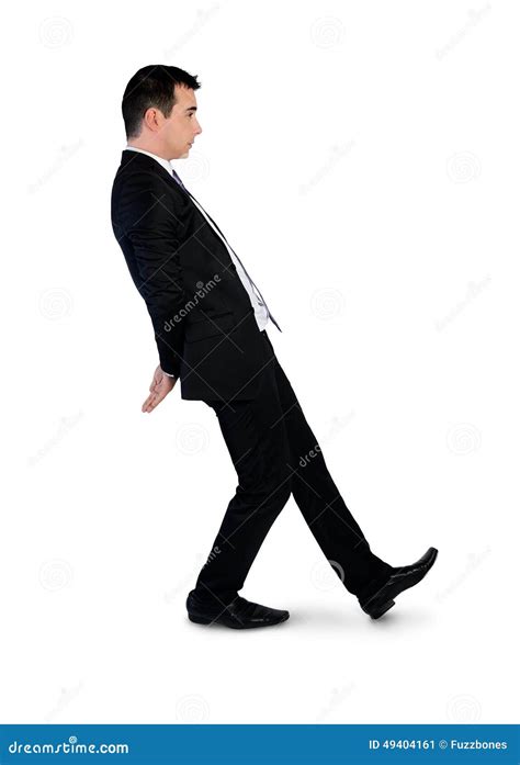 Business Man Pushing Something Stock Image Image Of Left Male