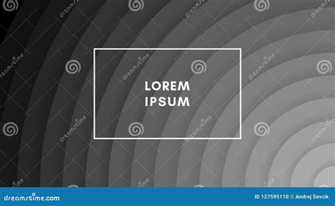 Modern Rounded Overlap Black Background Abstract Vector Template With Grey Shadows Stock Vector