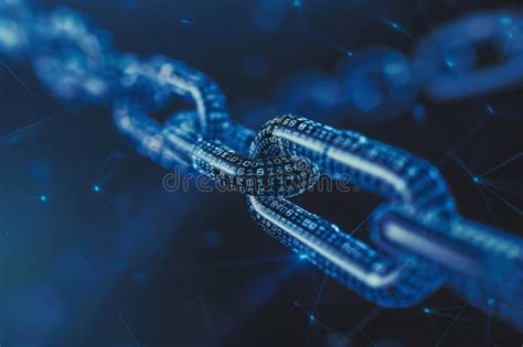 Digital Chain Constructed Of Binary Code Floating In Dark Background Stock Image Image Of