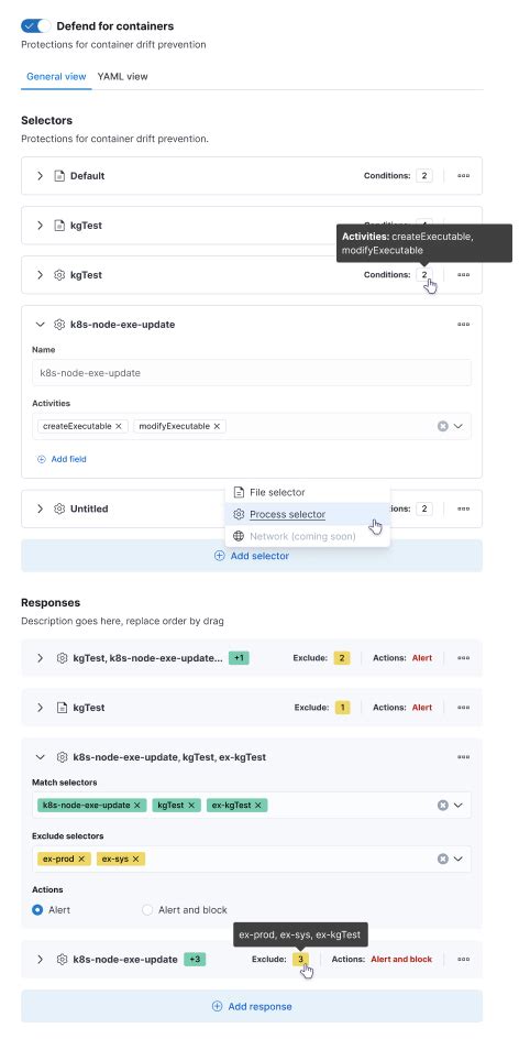 Defend For Containers Add Support For Process Selectorsresponses To Clouddefend Config Ui