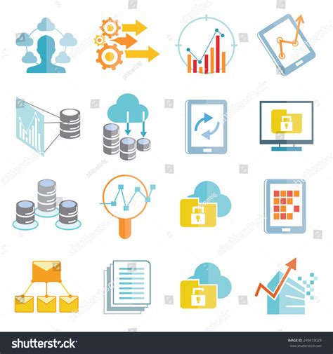 Data Analytics Icons Set Big Data Stock Vector Royalty Free Shutterstock