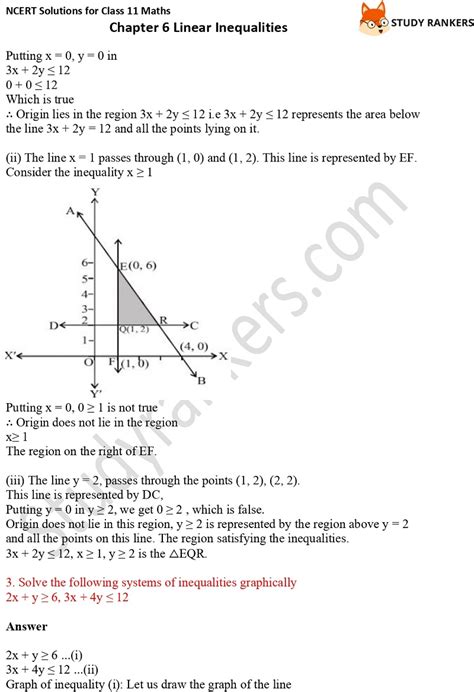 Ncert Solutions For Class 11 Maths Chapter 6 Linear Inequalities