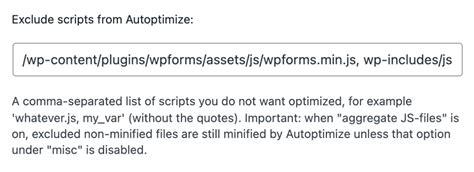 Configuring Optimization Settings For Wpforms In Autoptimize Wpforms