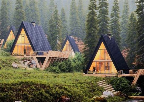 Small A Frame House Systems With Deck Tiny House Universe