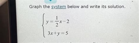 Solved Graph The System Below And Write Its Solution Chegg