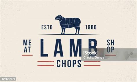 양고기 갈비 빈티지 로고 양 실루엣이 있는 도살템플릿 로고 모던 한 디자인 포스터 라벨 배지 도살장 고기 가게 바베큐 또는 스테이크 하우스포스터 벡터 일러스트레이션 0명에