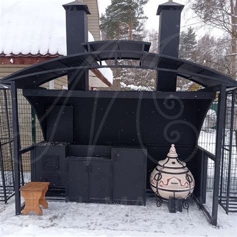 Купить мангальный комплекс «Викинг» с печкой и столом | METAL МАНГАЛ