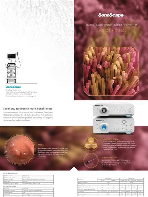 Sonoscape Hd 350 Flexible Endoscopy System Pdf Video Electronics