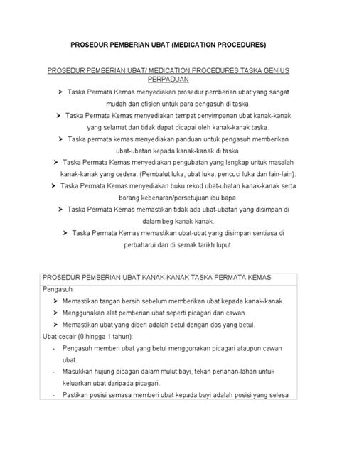 Aturan Pemberian Ubat Pdf