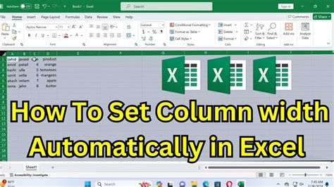 How To Set Column Width Automatically In Excel Automatic Adjust Cell Width As Per Data Youtube