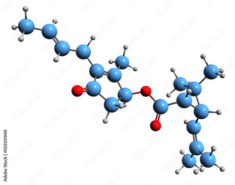 3d Image Of Cinerin I Skeletal Formula Molecular Chemical Structure Of Pyrethrin Insecticide