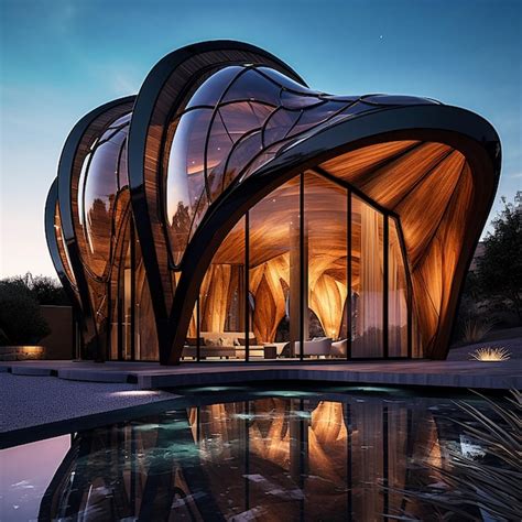 Premium AI Image Facade Greenhouse Mixed Zaha Architecture Biomorphic Picture AI Generated Art