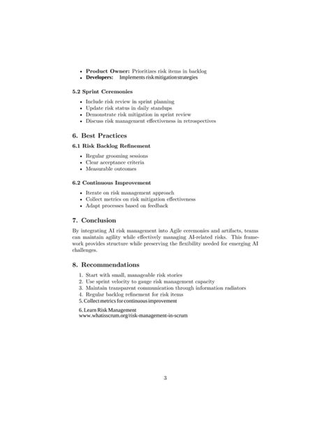 Agile Approach To Ai Risk Management In Scrum Framework Pdf