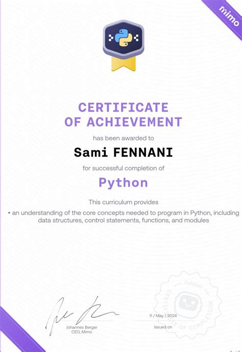 Sami Fennani On Linkedin Python Mimo Coding