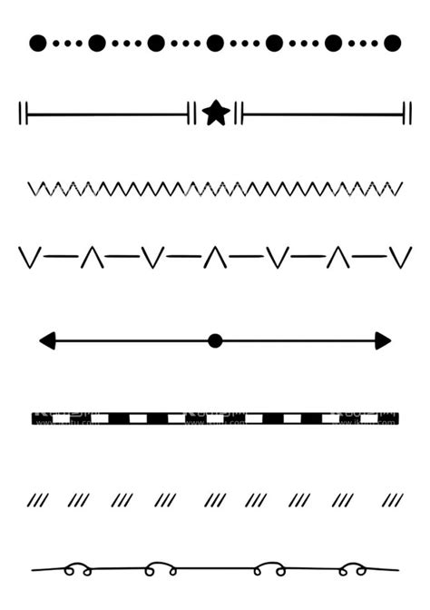 黑白分割线 源文件下载【酷图网】时尚 简约 线条 手绘 黑白 分割线 花瓣网