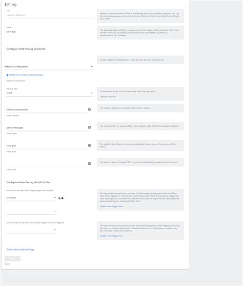 How To Track Error Dialog Box In Matomo Support And Bugs Matomo Forums