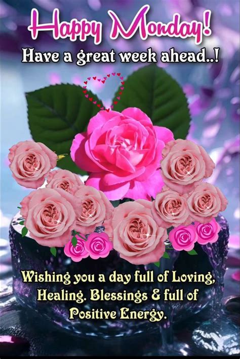 Happy Monday Quotes Monday Blessings With Pink Roses Good Morning