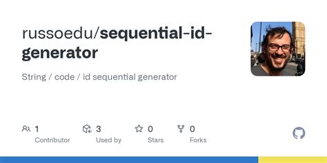 Github Russoedusequential Id Generator String Code Id Sequential Generator