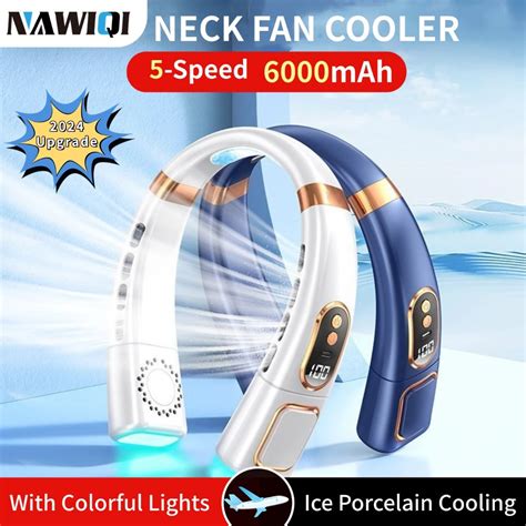 Nawiqi 2024 Portable Neck Fan Cooler Pro Upgrade 5 Speeds Bladeless