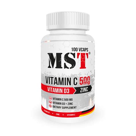 MST® Vitamin C + D3 + ZINC💊Вітамін Ц + Д3 + Цинк 100 капсул