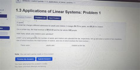 solved 1 3 applications of linear systems problem 1 1