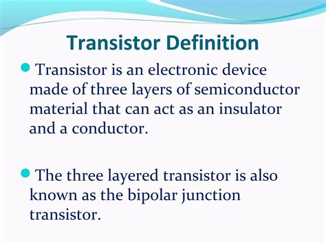 Transistor Ppt