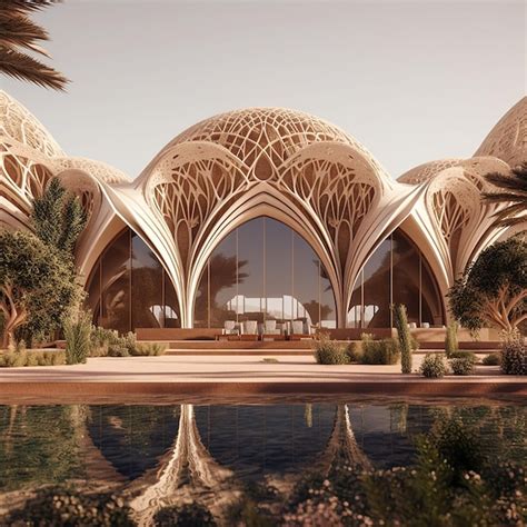 Premium Ai Image Futuristic Parametric Architecture Visualization