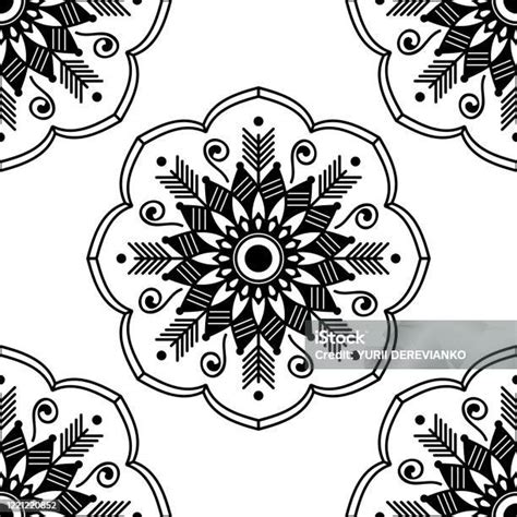 만다라 기하학적 패턴과 추상 그래픽 사각형 배경입니다 벡터 일러스트레이션 0명에 대한 스톡 벡터 아트 및 기타 이미지 0명 검은색 꽃 식물 Istock