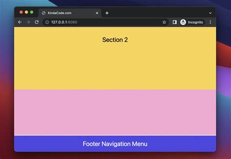 tailwind css create a fixed sticky footer menu kindacode