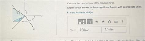 solved calculate the z component of the resultant force