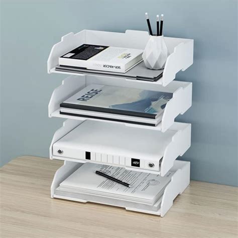 書類ケース B4 書類トレー 横 レターケース デスク 収納 卓上 レタートレー 4段 A4サイズ 卓上収納 書類整理 Vast