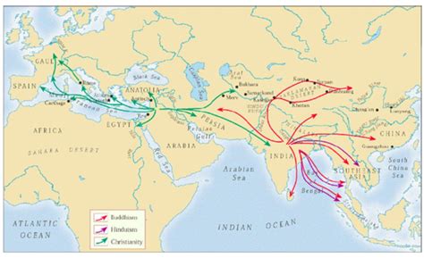 The Spread Of Buddhism Hinduism And Christianity 200bc 400ad